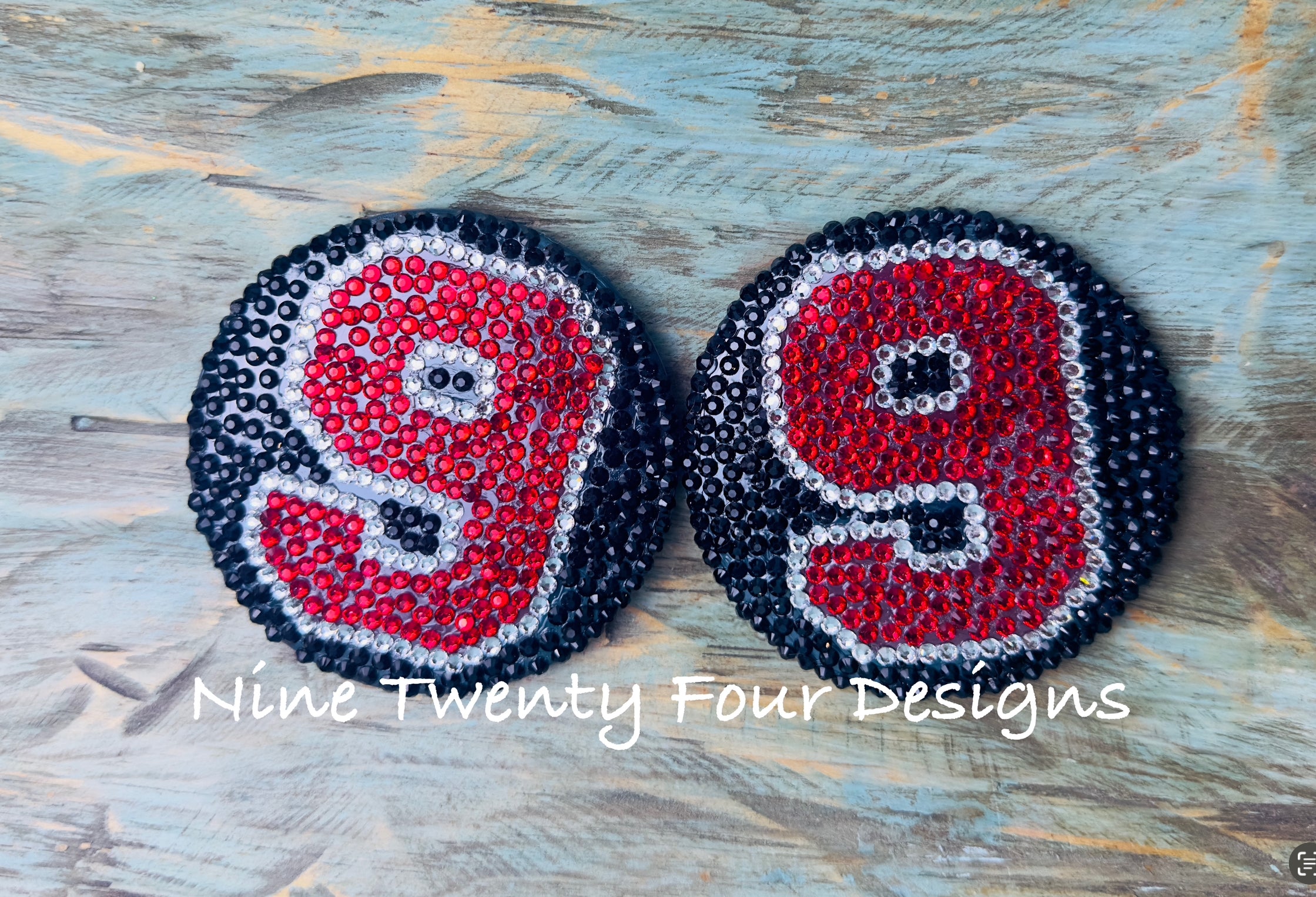 Full Rhinestone Game-day Number button – Nine Twenty Four Designs